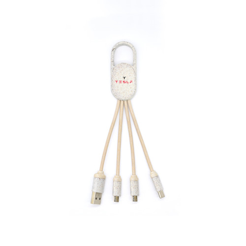 Wheat Straw 3 in 1 Cable | Promotional Eco Friendly Charging Cable